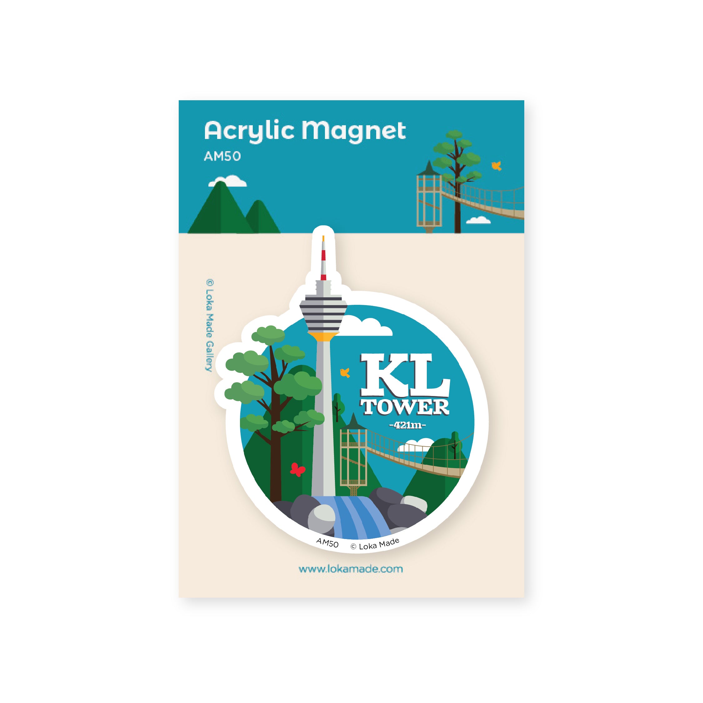 Acrylic Magnet: KL Tower | Loka Made