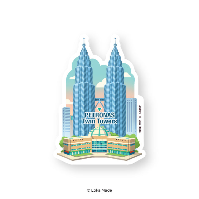 Luggage sticker: Petronas Twin Towers | Loka Made