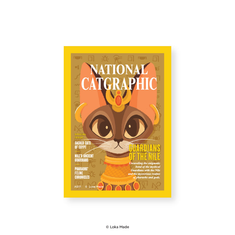 Loka Made Meowgazine National Geographic Magazine - Waterproof Sticker