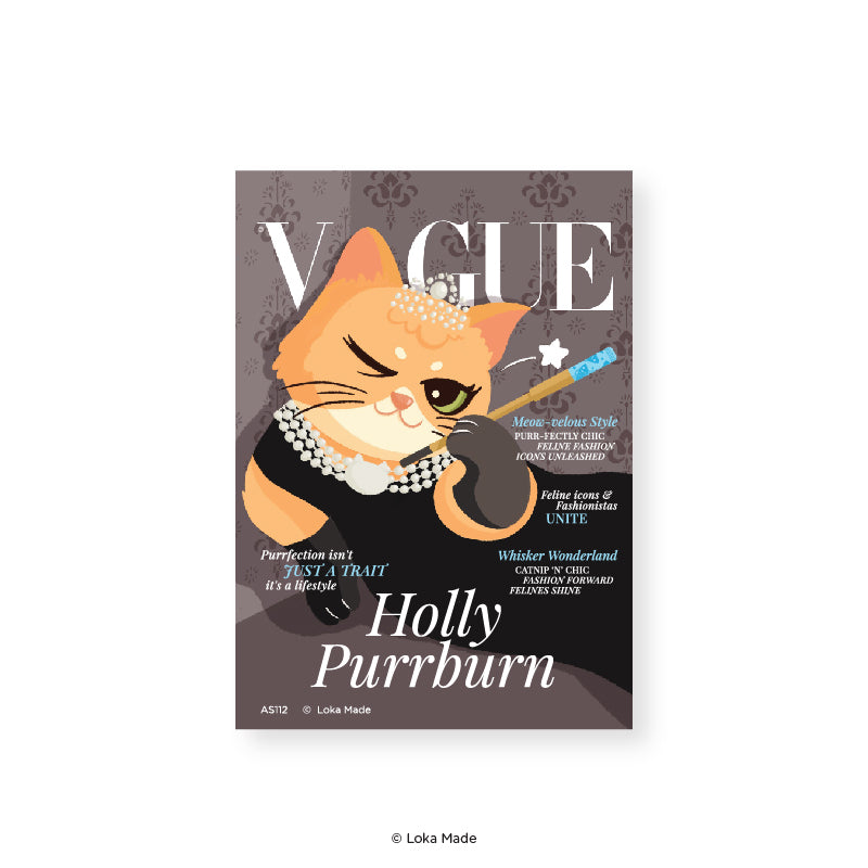 Loka Made Meowgazine Vogue Magazine - Waterproof Sticker