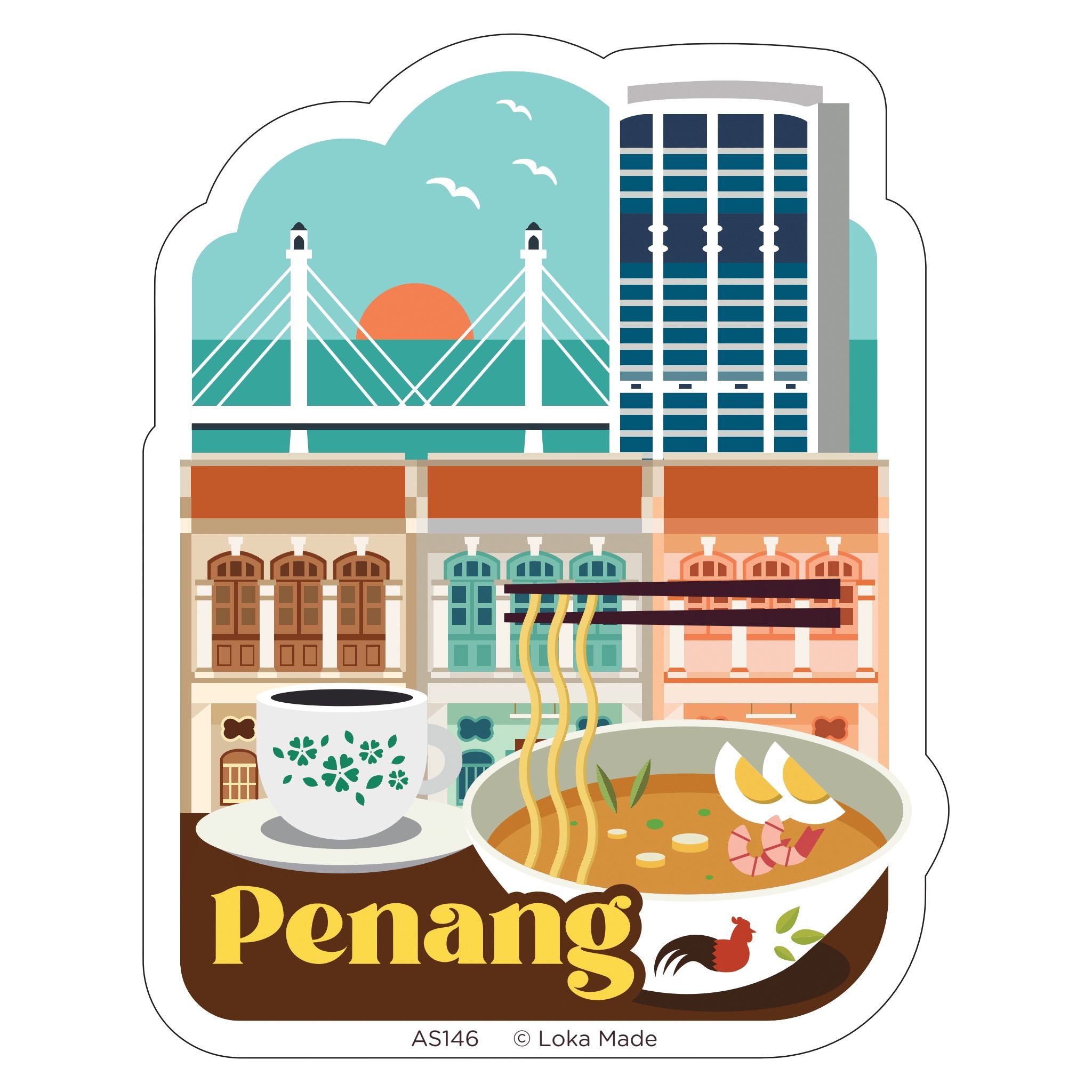 Luggage sticker: Penang Paradise | Loka Made