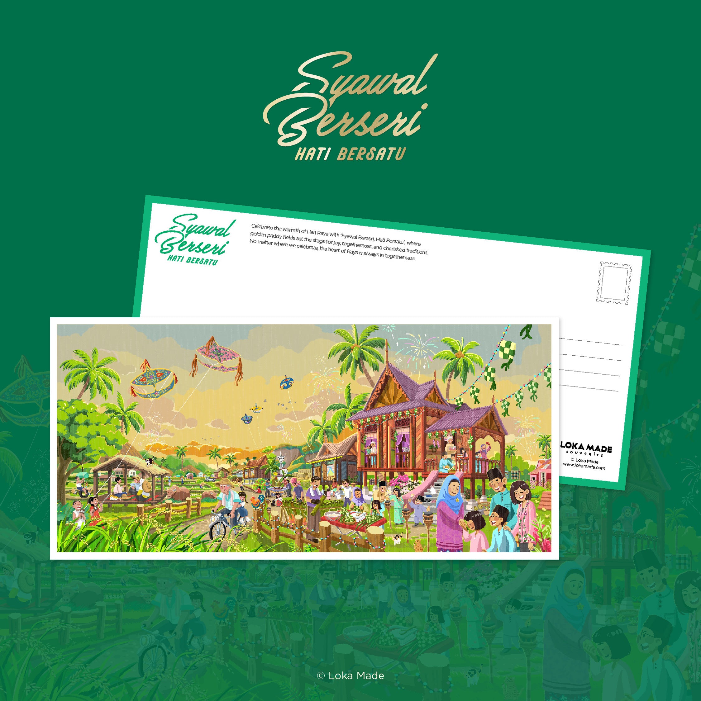 Loka Made Hari Raya 2025 Panorama Postcard: Syawal Berseri, Hati Bersatu