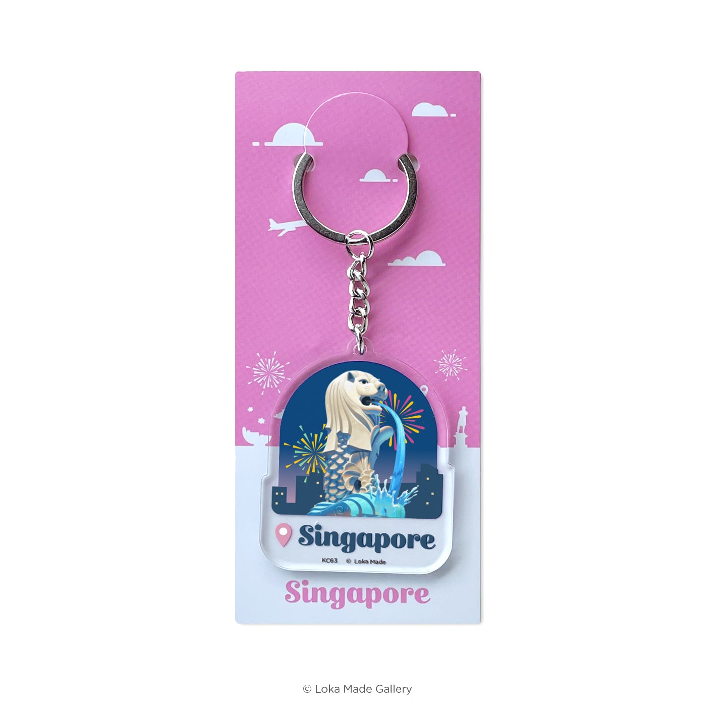 Keychain: Singapore Merlion's Nighttime Glow | Loka Made