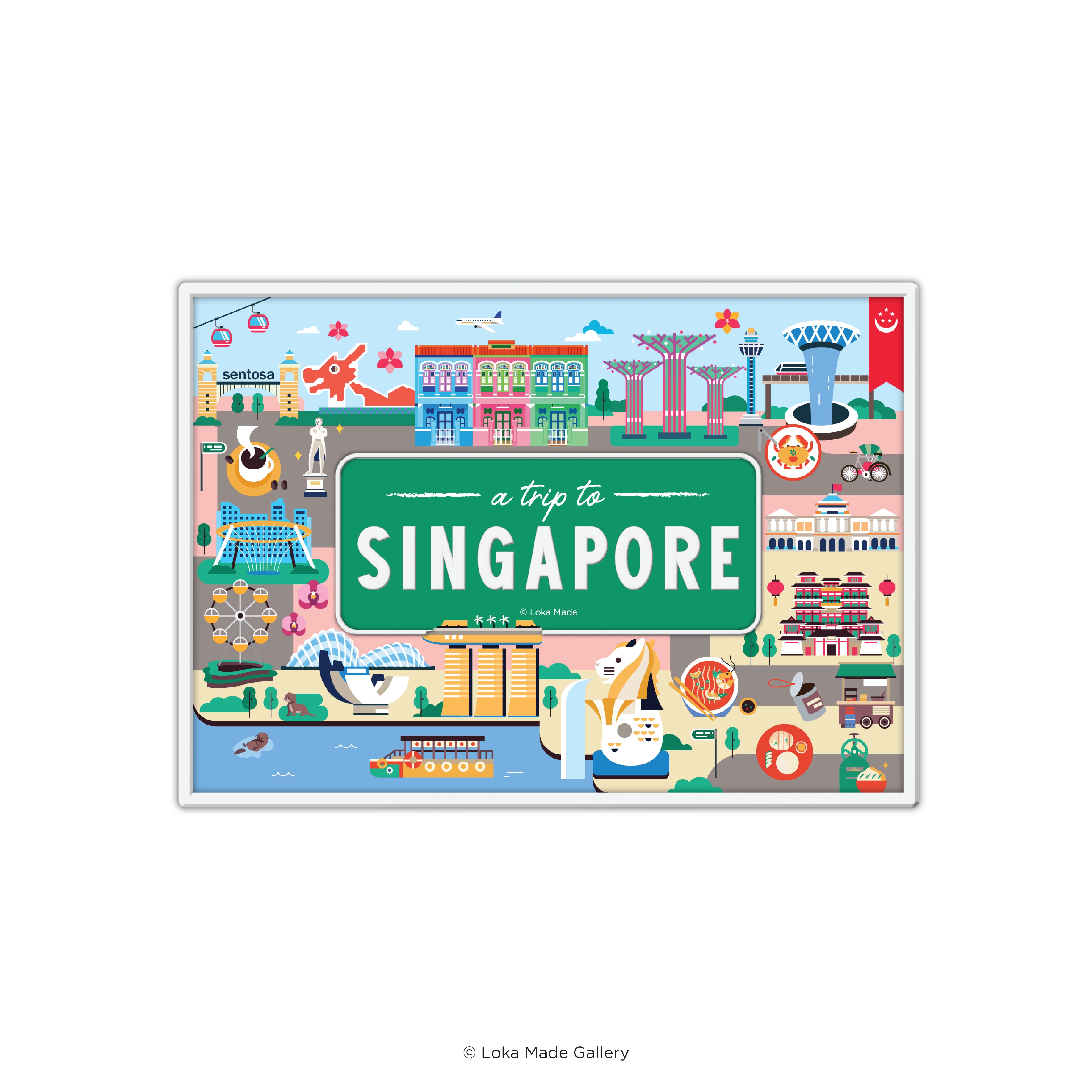 Loka Made Metal Postcard ‘A Trip To Singapore'