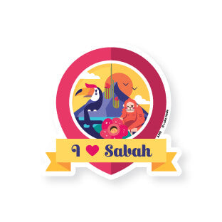 Luggage Sticker: I Love Sabah | Loka Made