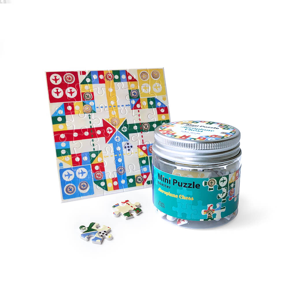 Mini Puzzle Coaster: Aeroplane Chess – Loka Made